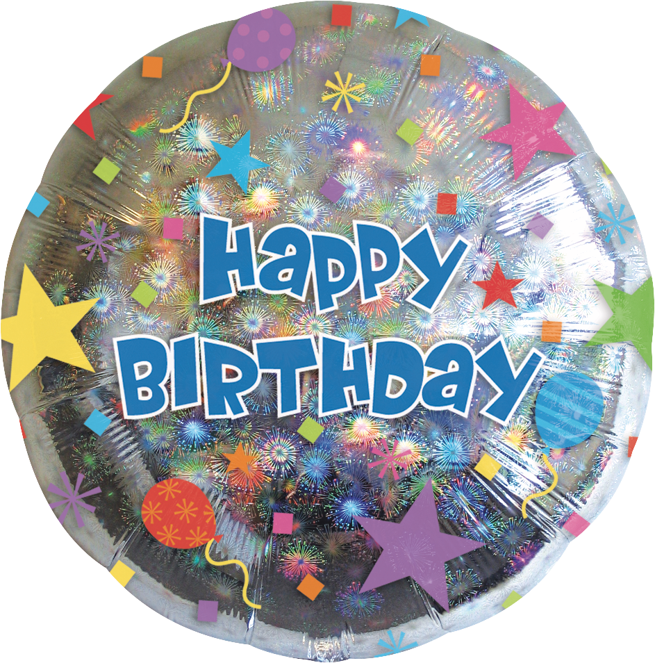 Prismatic Starburst Happy Birthday Foil Balloon, Helium Inflation ...