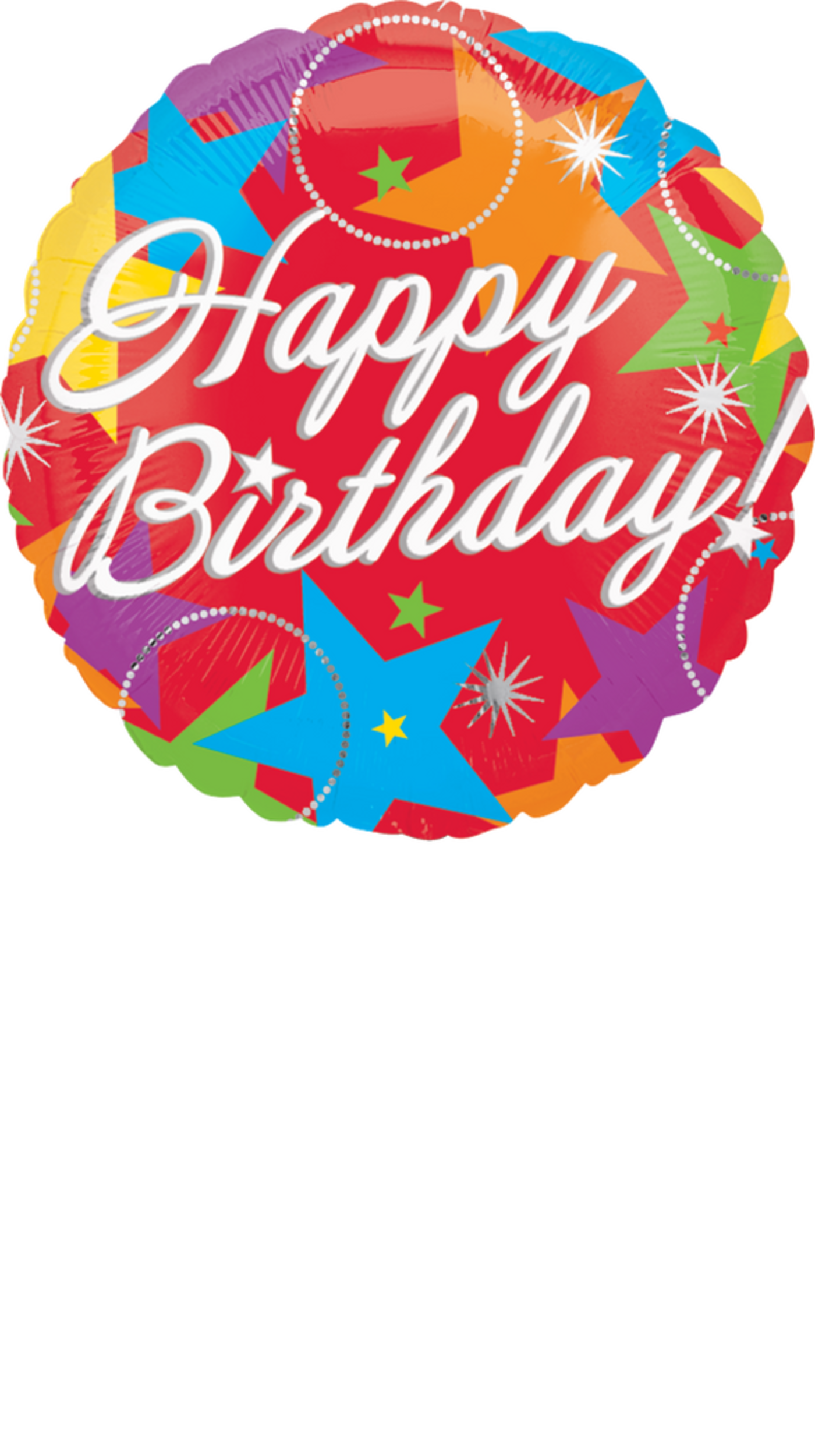 Ballon En Aluminium Satiné Rond Happy Birthday Rouge étoiles 16 5 Po