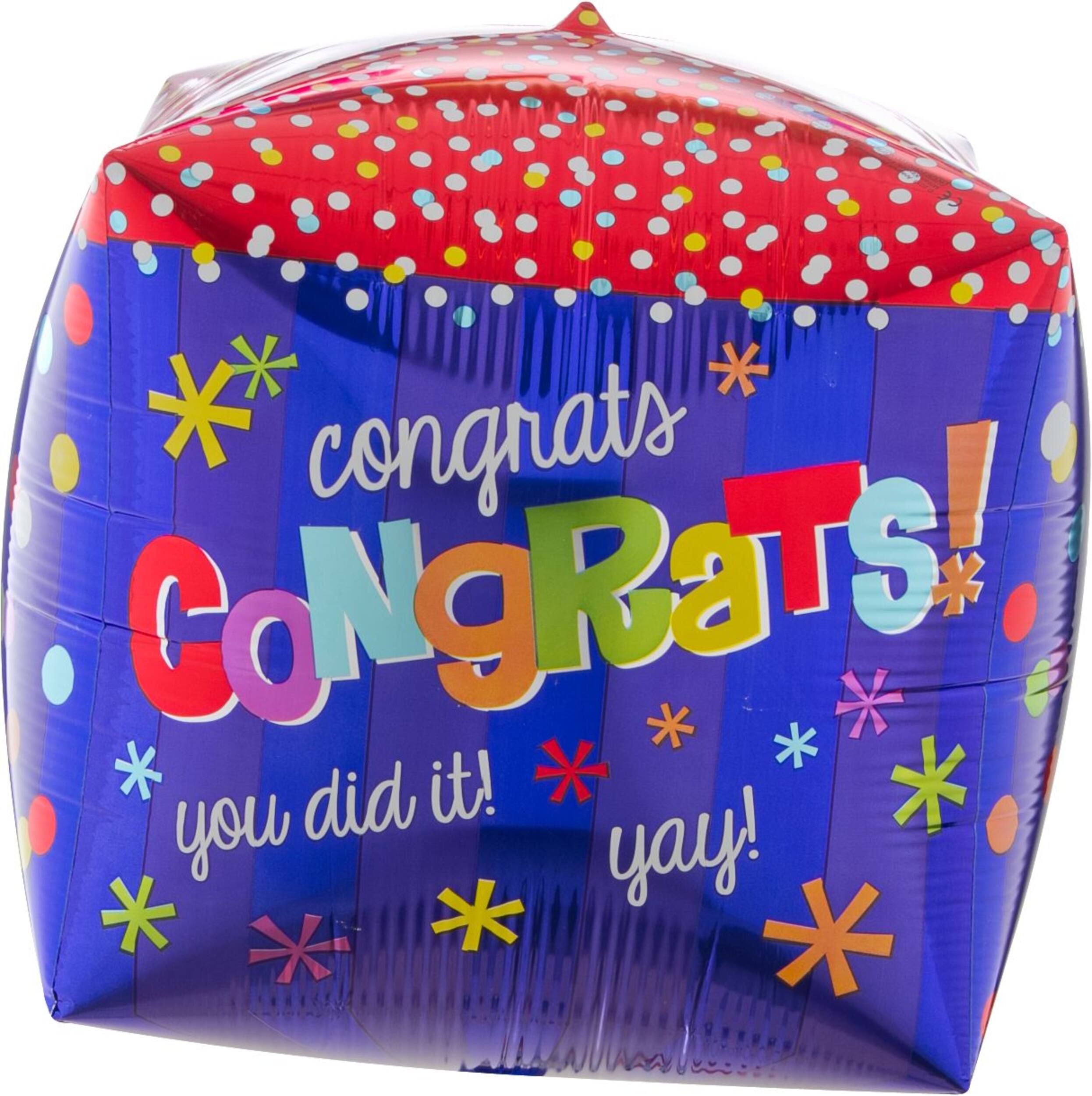 Ballon En Aluminium Cubez Way To Go Congrats Gonflage à Lhélium