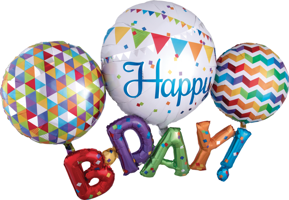 Ballon En Aluminium Géant Rainbow Happy B Day Gonflage à Lhélium