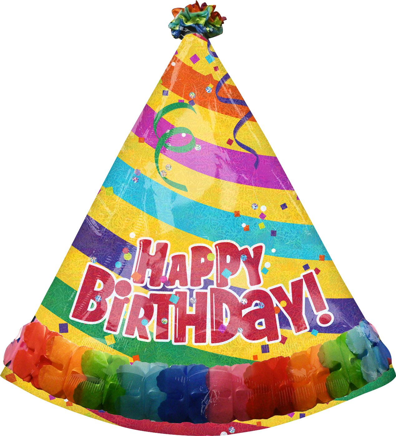 Prismatic Party Hat Happy Birthday Balloon, 29-in x 35-in | Party City