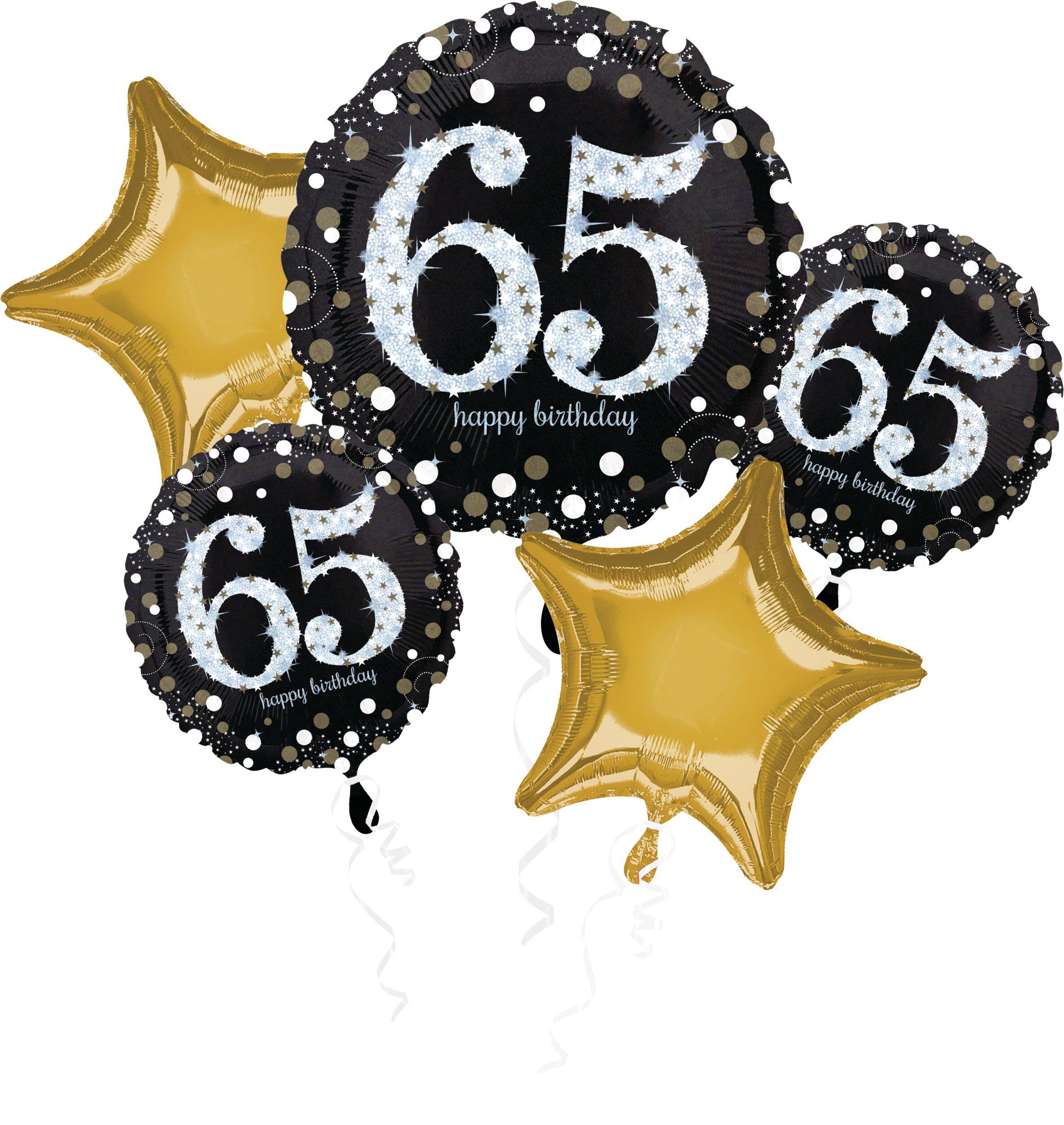 Sparkling Celebration "Happy 65th Birthday" Star Satin Foil Balloon ...