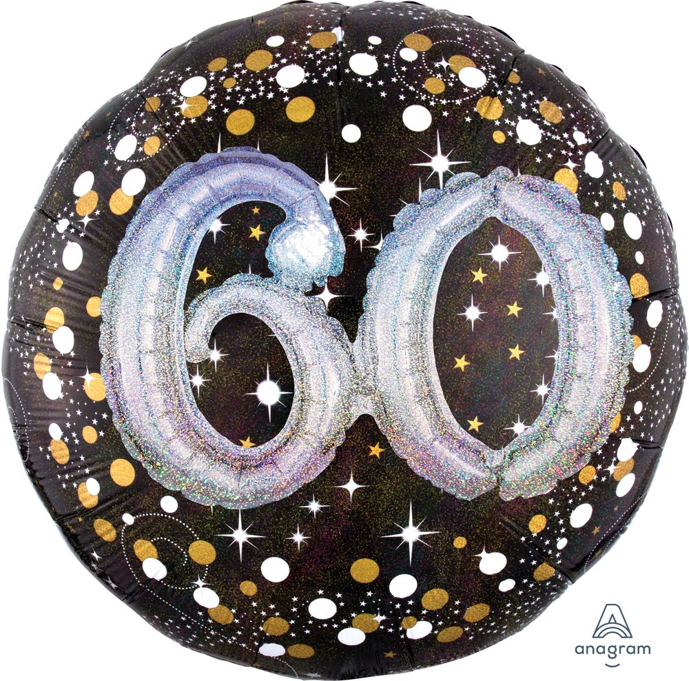 Ballon En Aluminium 3d Sparkling Celebration 60e Anniversaire Gonflage