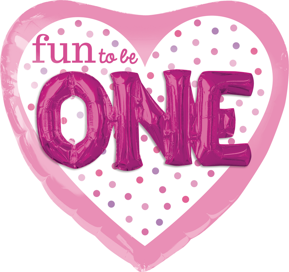 3D Polka Dot Fun to Be One Balloon for Girl, 36-in | Party City