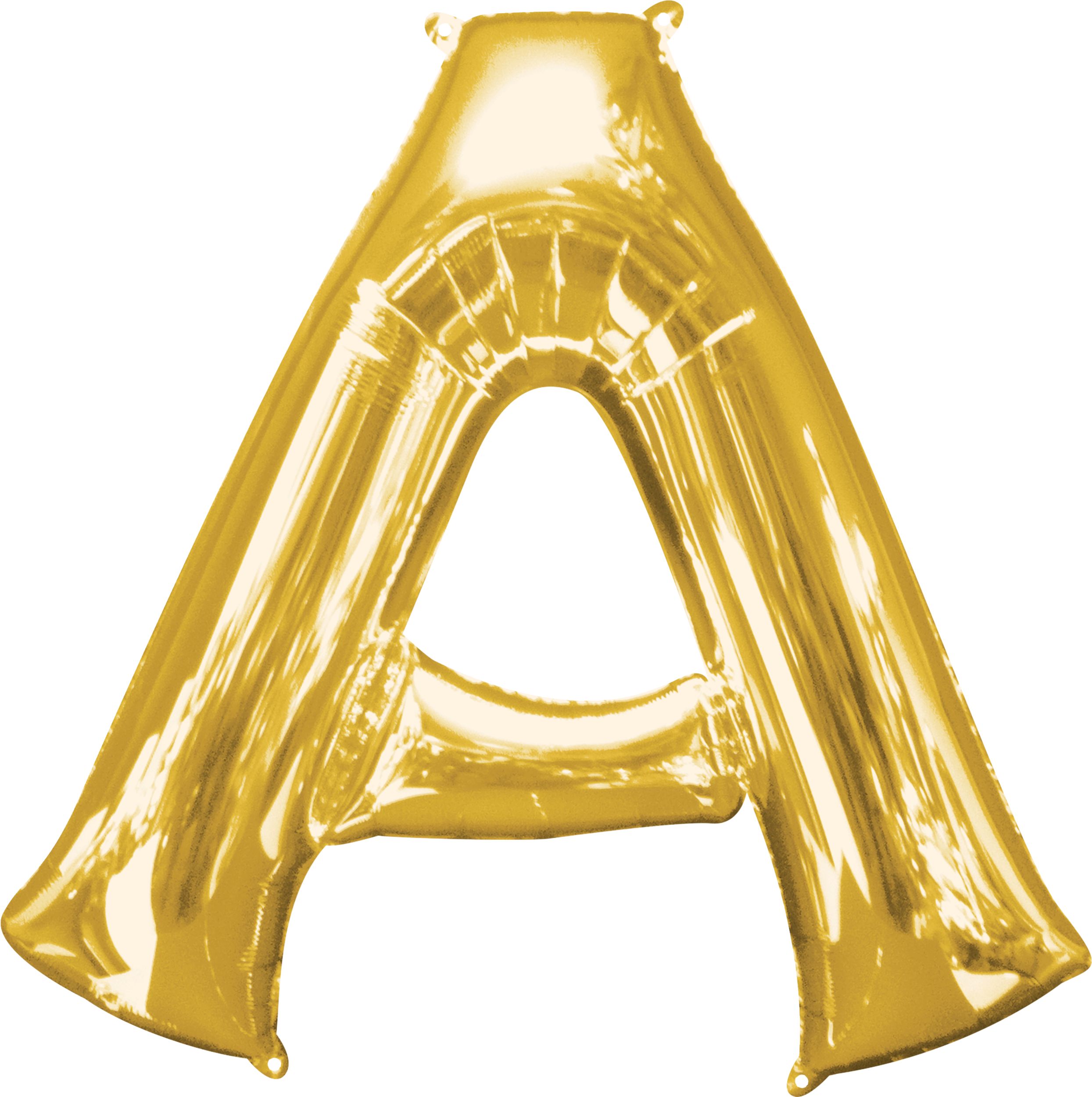 A-Z Letters Satin Foil Balloon, Gold, 34-in, Helium Inflation & Ribbon ...