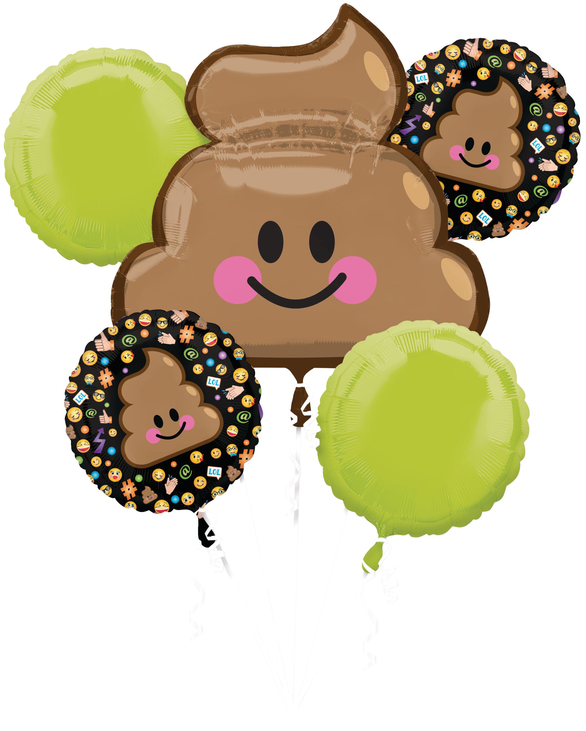 Poop Icon Foil Balloon Bouquet for Birthday Party, Helium Inflation ...