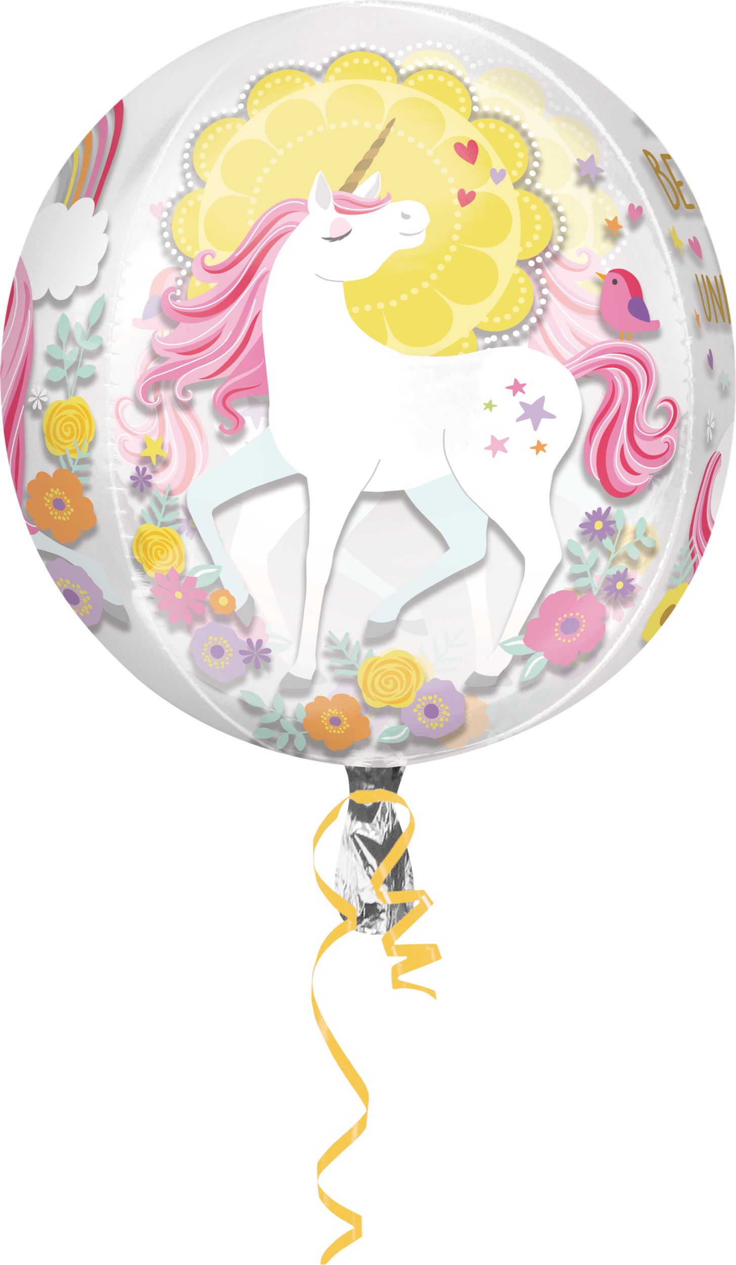 See Thru Orbz Magical Unicorn Foil Balloon for Kids' Birthday Party ...