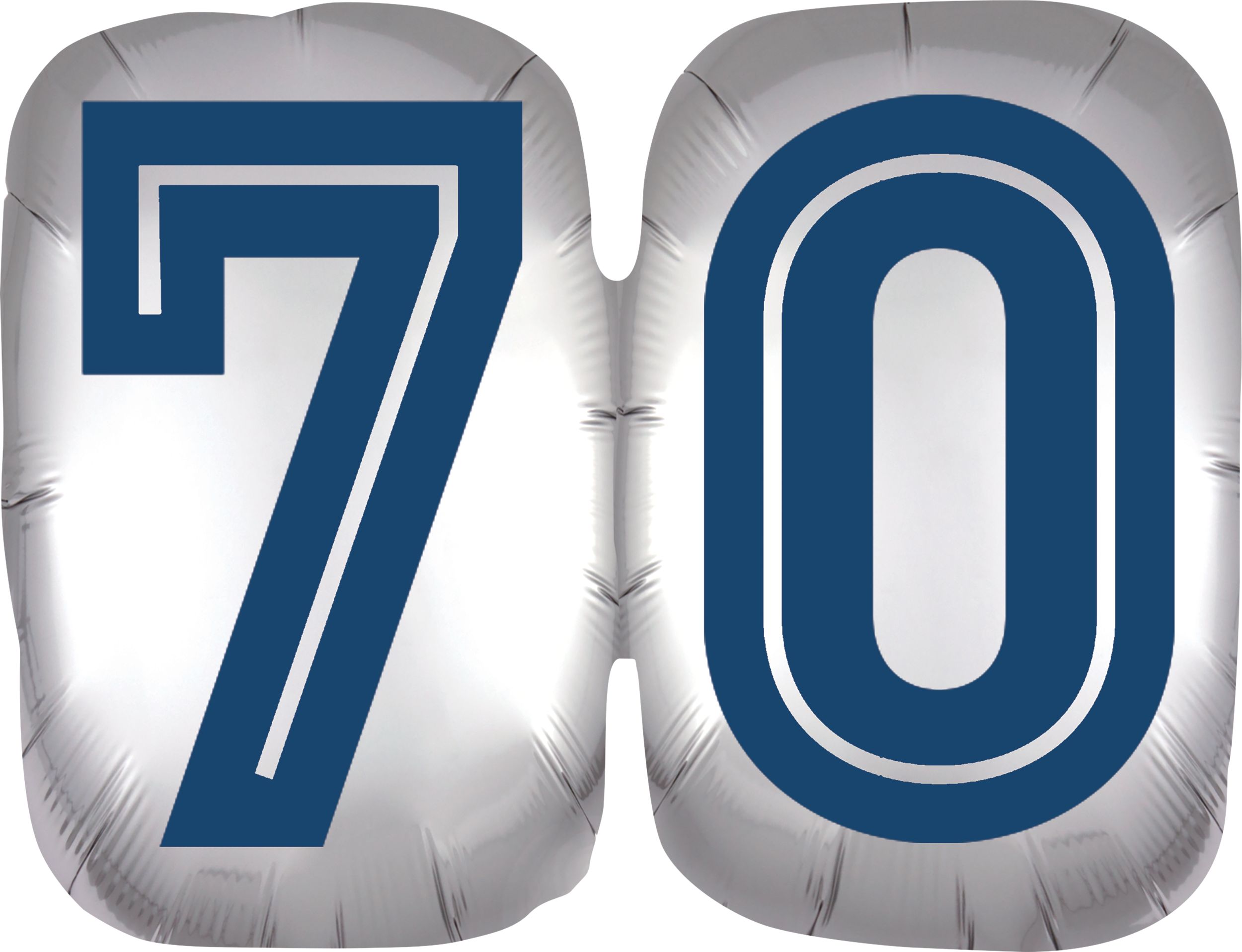 Vintage Birthday "70" Round Satin Foil Balloon, Silver/Blue, 25-in ...