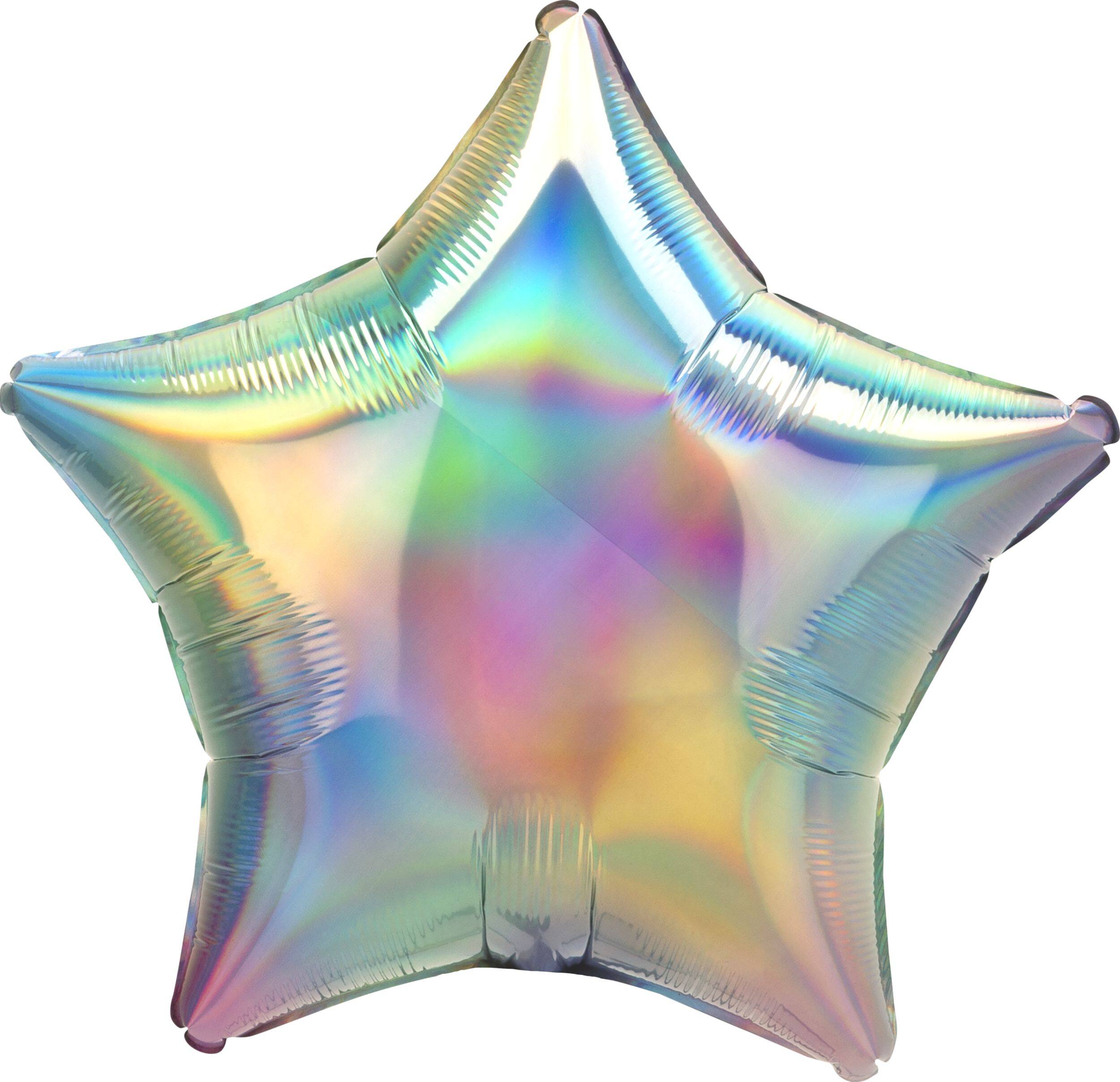 Ballon En Aluminium Satiné étoile Arc En Ciel Pastel Irisé 22 Po