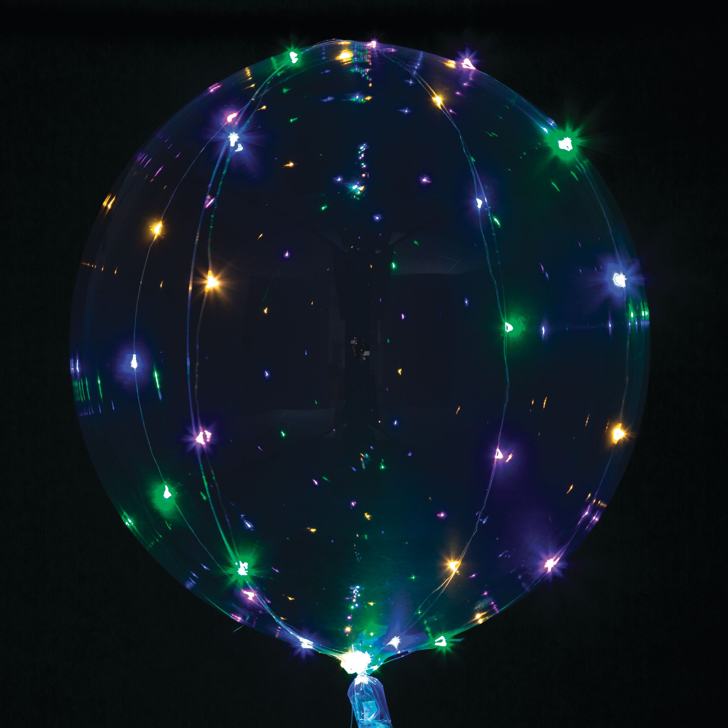 Orbz Transparent Light-Up Clearz Foil Balloon, Multi-Coloured, 18-in ...