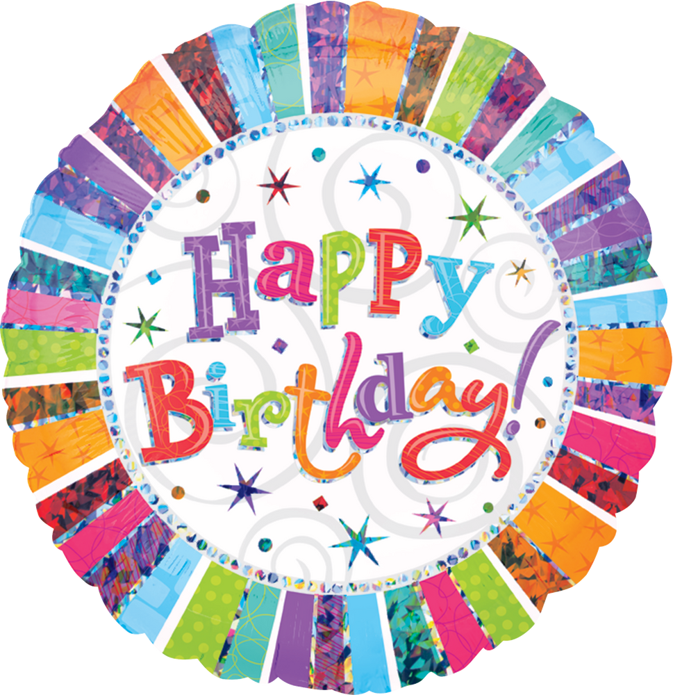 Radiant Happy Birthday Foil Balloon Helium Inflation Included 36 In