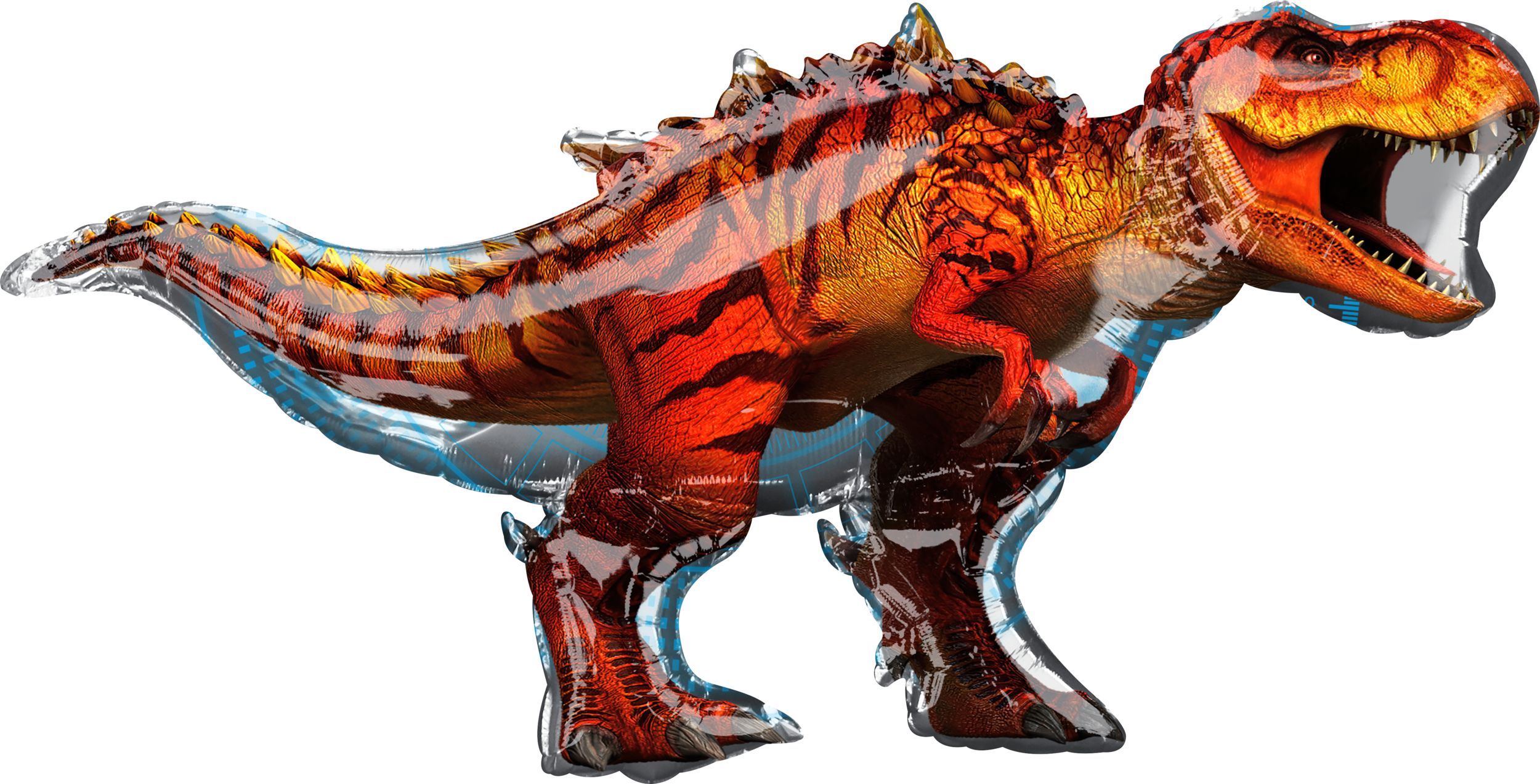 Jurassic World T-Rex Dinosaur Satin Foil Balloon, Red, 49-in, Helium Inflation & Ribbon Included ...