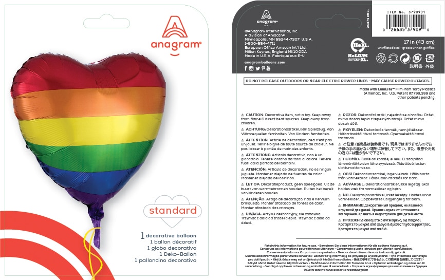 Rainbow Heart Balloon, 17-in | Party City