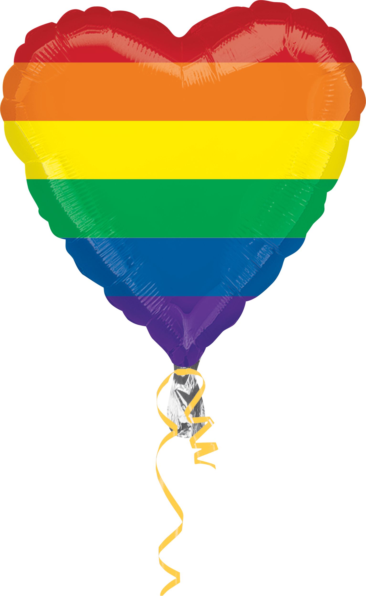 Heart Satin Foil Balloon, Rainbow, Striped, 17-in, Helium Inflation ...
