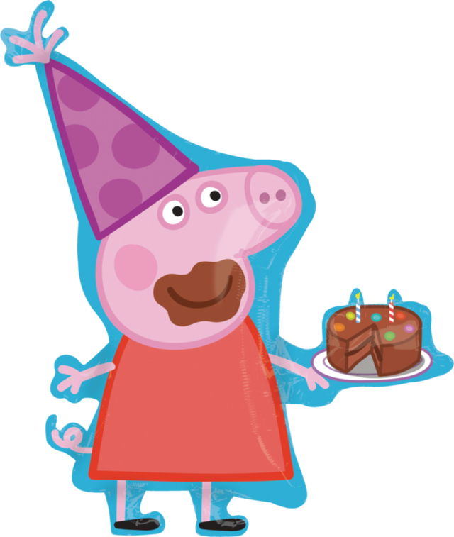 Nickelodeon Peppa Pig Satin Foil Balloon, Pink/Red, 33-in, Helium ...