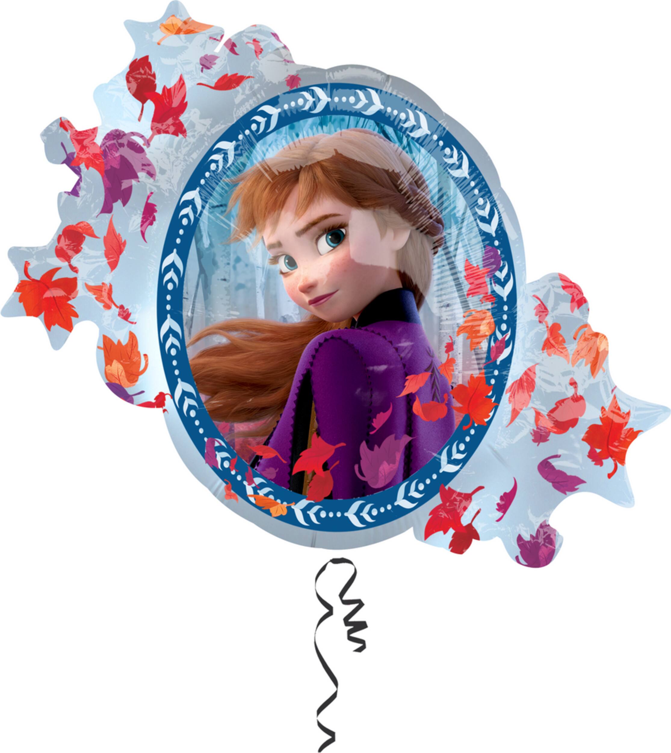 Disney Frozen Elsa & Anna Round Satin Foil Balloon, Blue, 31-in, Helium ...