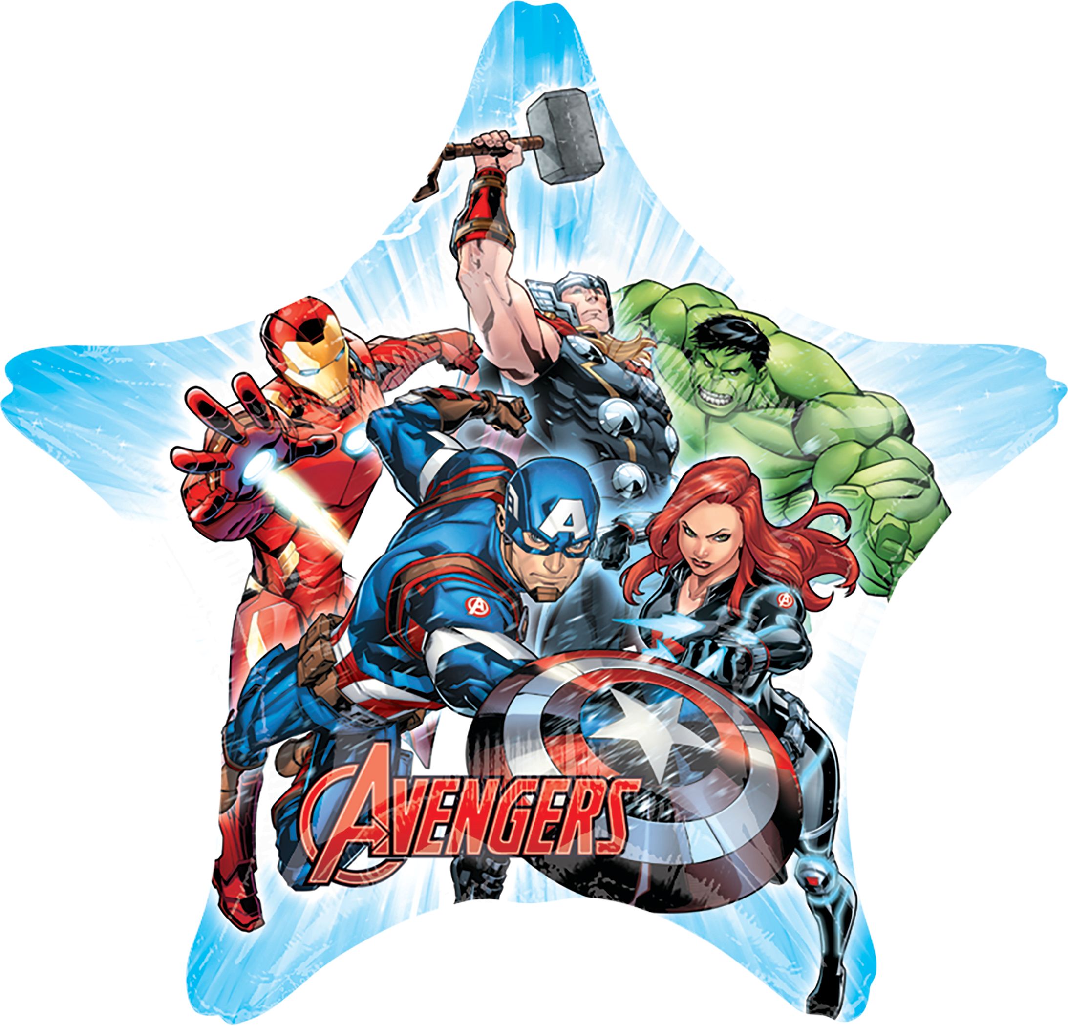 Disney Marvel Avengers Iron Man/Hulk/Captain America Star Satin Foil ...