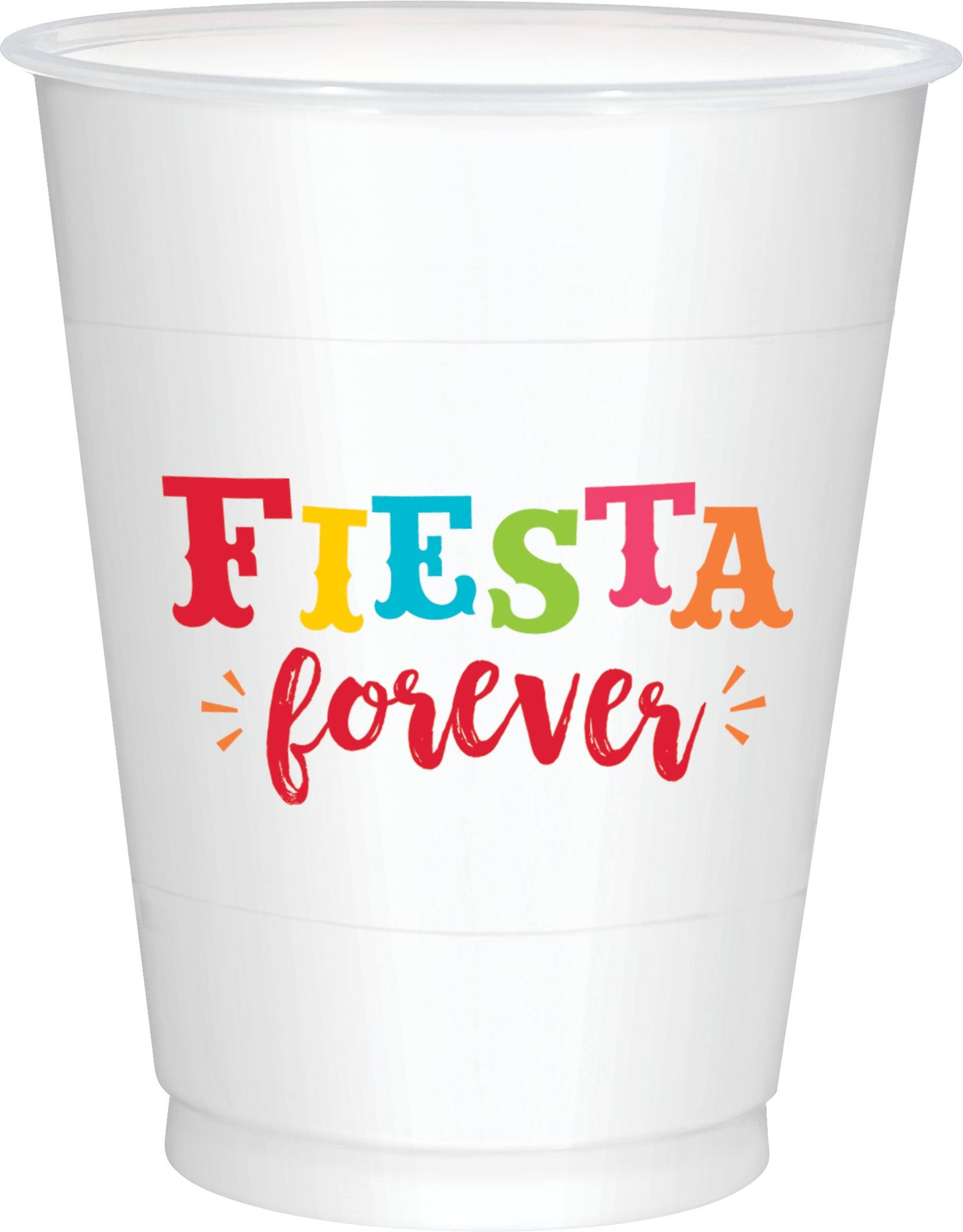 Fiesta "Fiesta Forever" Plastic Reusable Cups, White, 16-oz, 25-pk, for ...