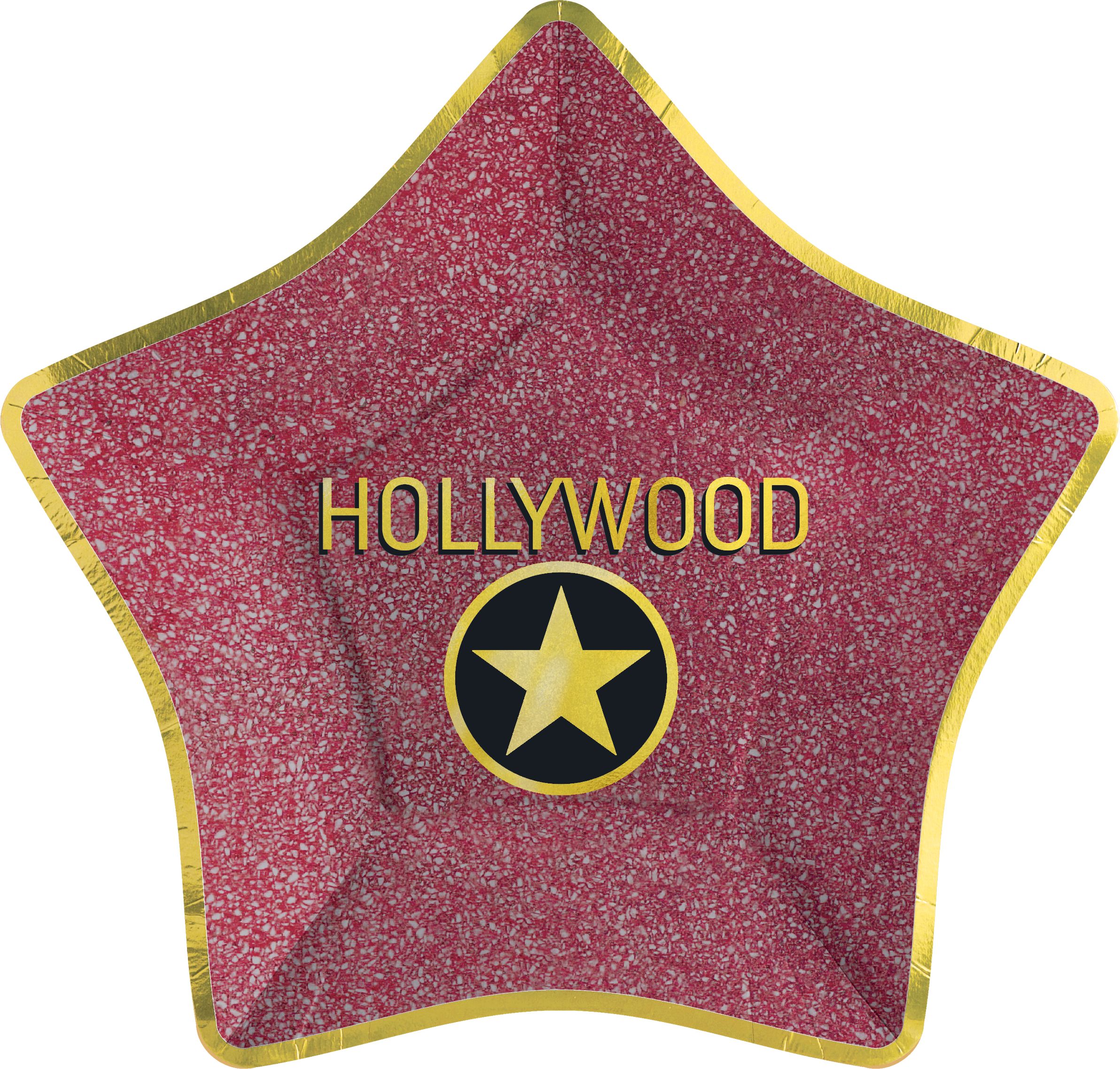 Metallic Hollywood Star Dinner Plates, 8-pk | Party City