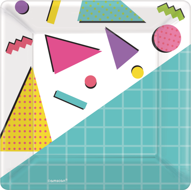 Awesome '80s Dessert Plates, 8-pk | Party City