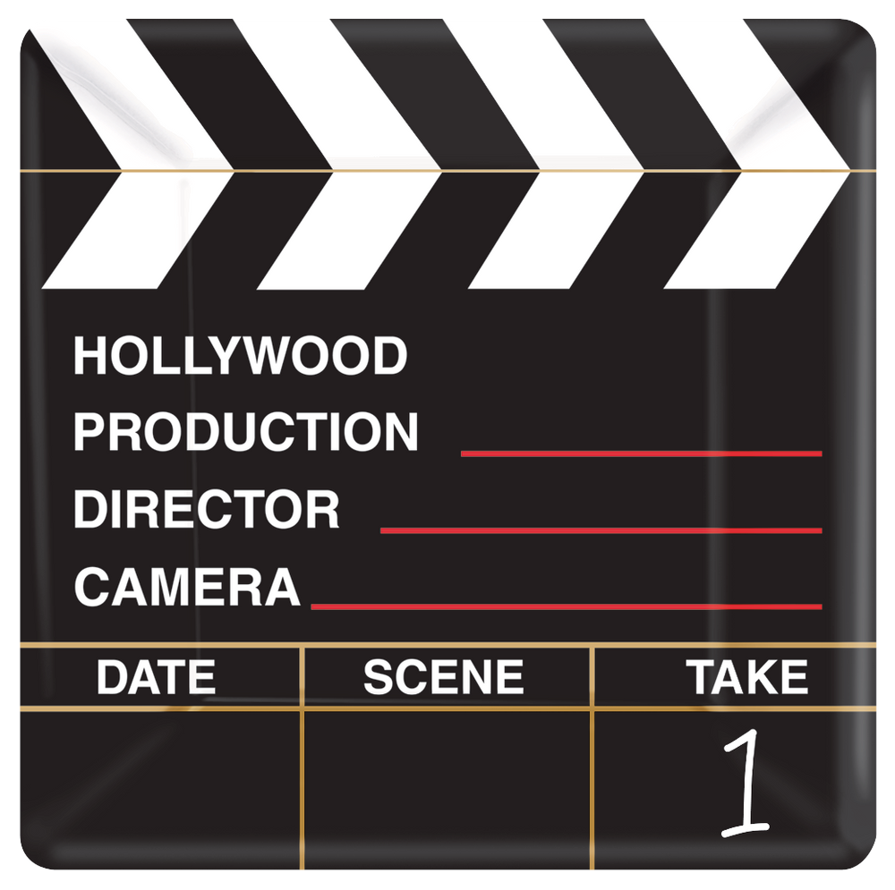 Clapboard Hollywood Dinner Plates, 18-pk | Party City