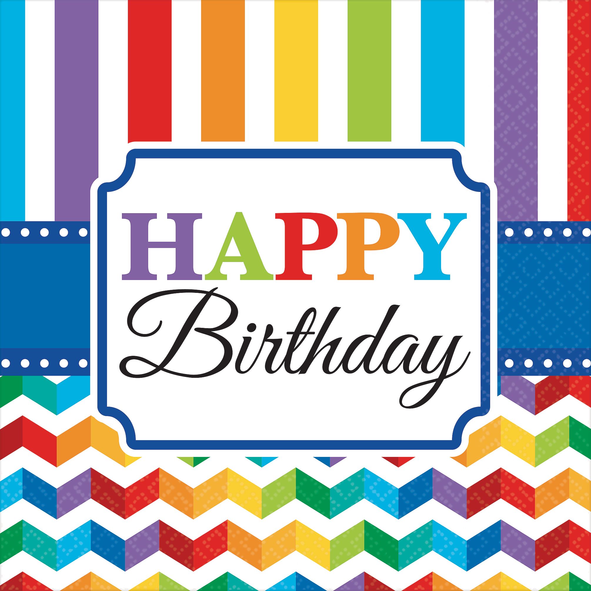 Rainbow Chevron Birthday Lunch Napkins, 16-pk | Party City