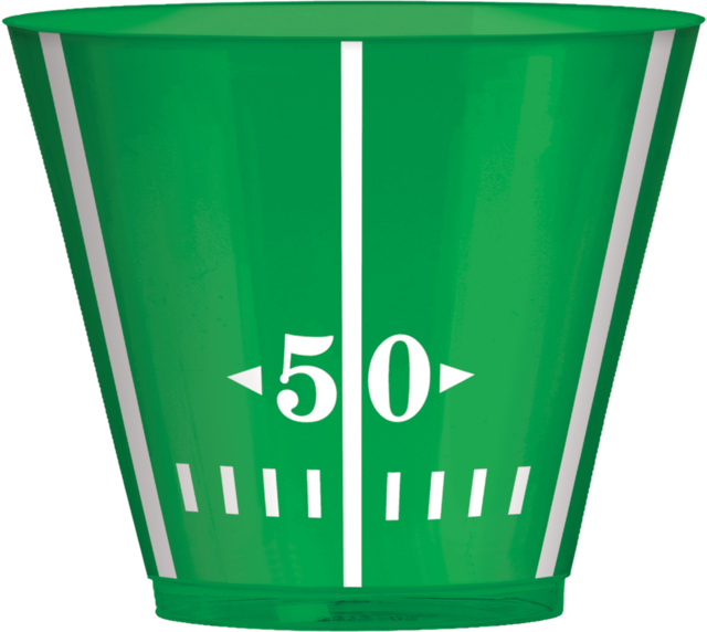 Football Plastic Reusable Plastic Tumbler Cups, Green, 9-oz, 24-pk, for ...