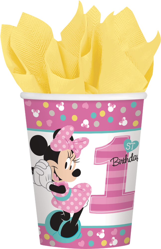 1st Birthday Minnie Mouse Cups, 8-pk | Party City