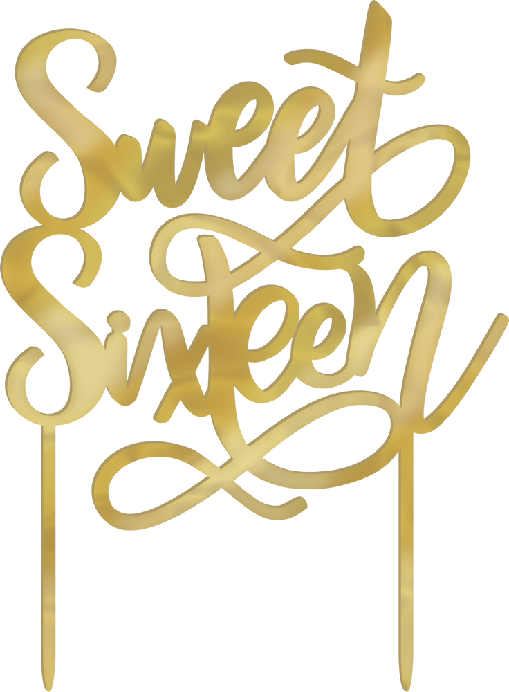 Mirrored Gold Sweet 16 Birthday Cake Topper | Canadian Tire