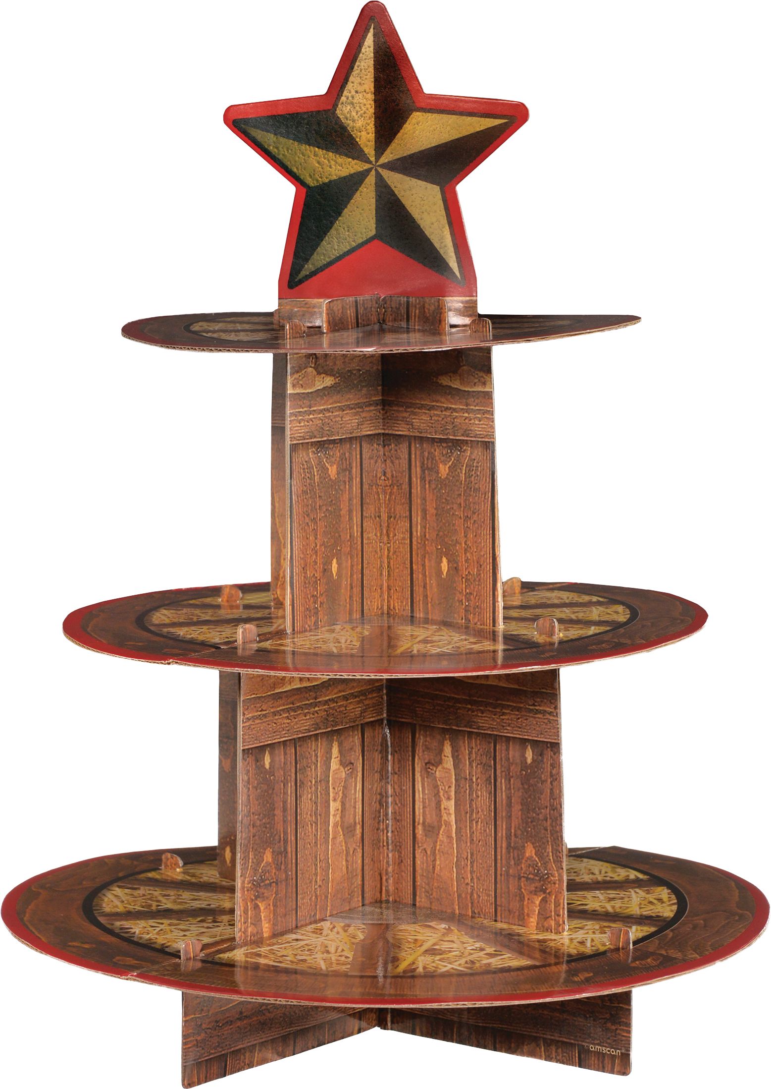 Western 3-Tier Treat Stand, Brown, 11.7x14-in, for Treat Display Cowboy ...