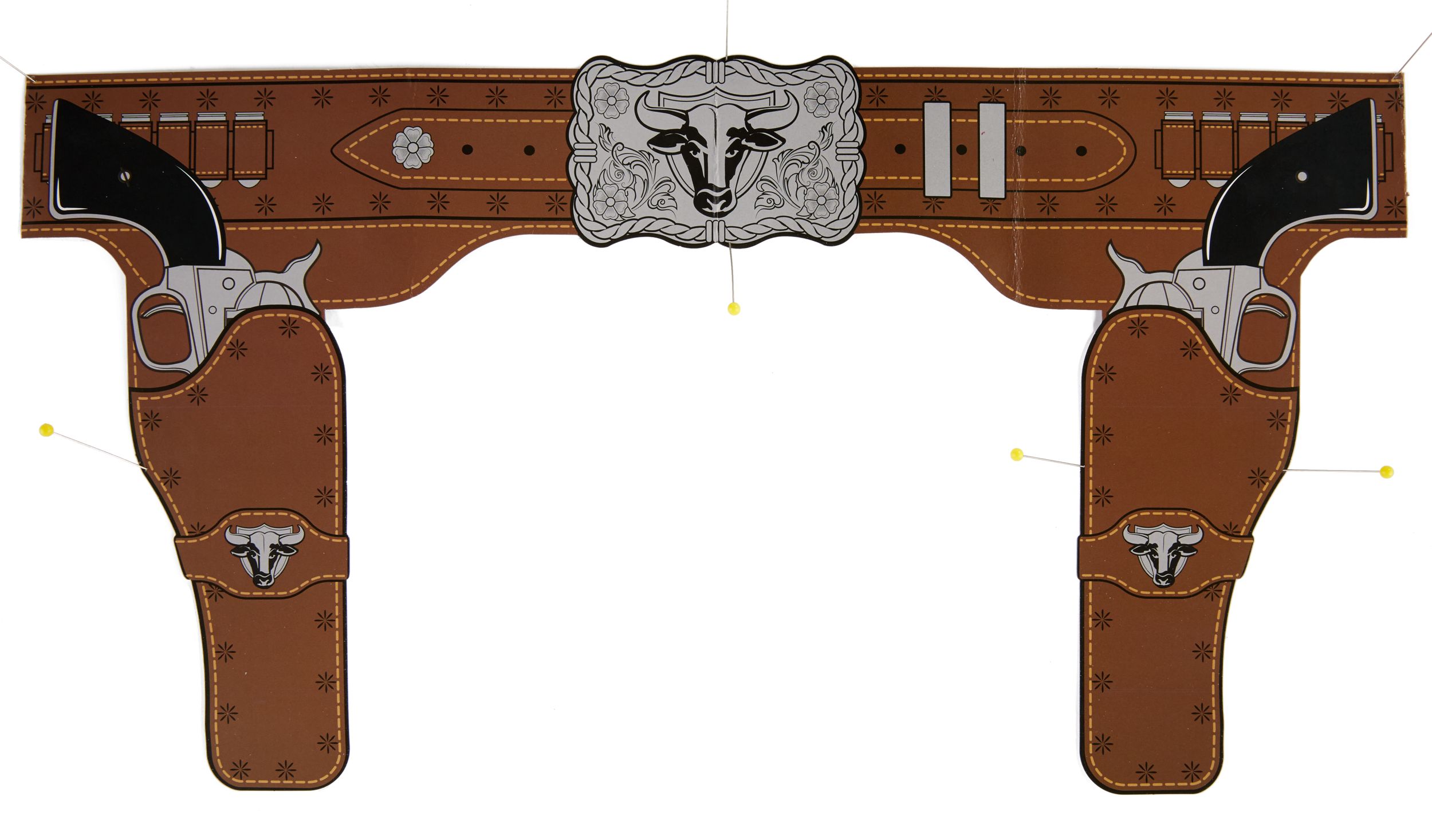 Western Yeehaw Paper Belt with Holsters & Resolvers, Black/Silver/Gold ...