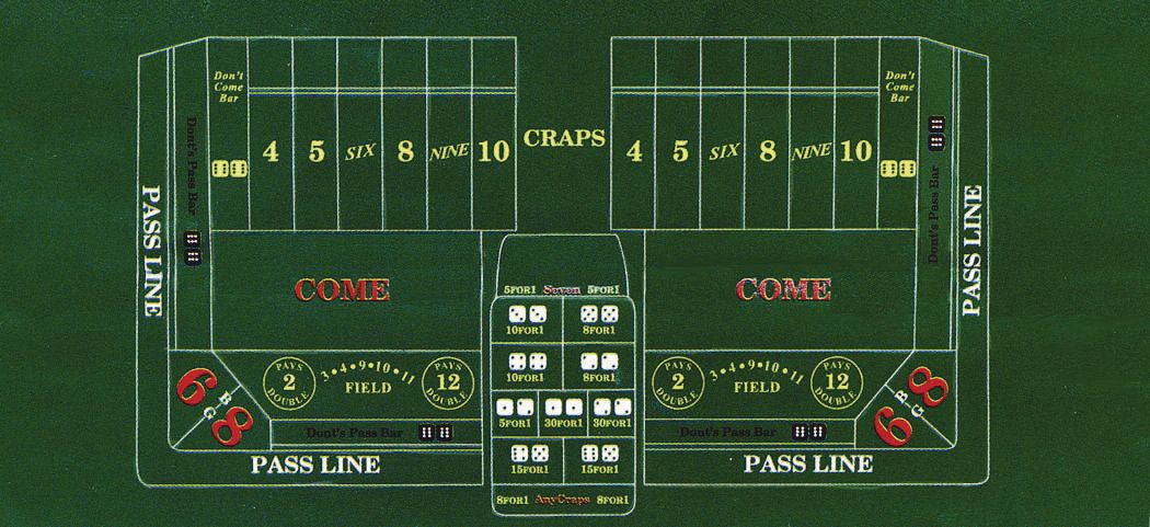 Rectangle Craps Felt Reusable Table Cover, Green, 6-ft, for Game Night ...