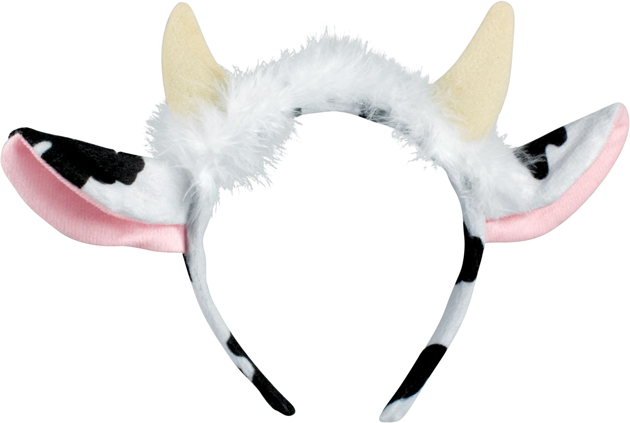 Kids' Fuzzy Cow Ear Headband, Black/White, One Size, Wearable Costume ...