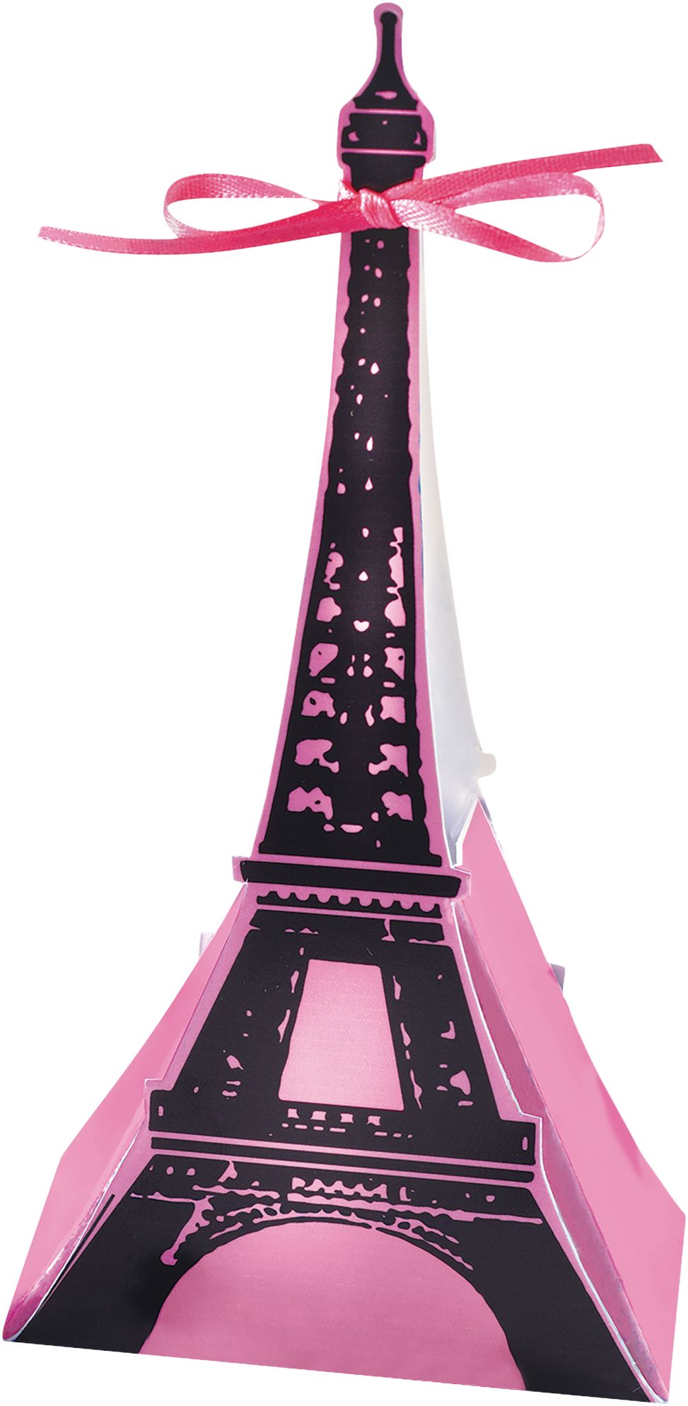 A Day in Paris Eiffel Tower Paper Favour Boxes, Black/Pink, 6.5-in, 12 ...