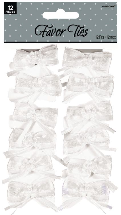 White Bow Wedding Favour Ties, 12-pk | Party City