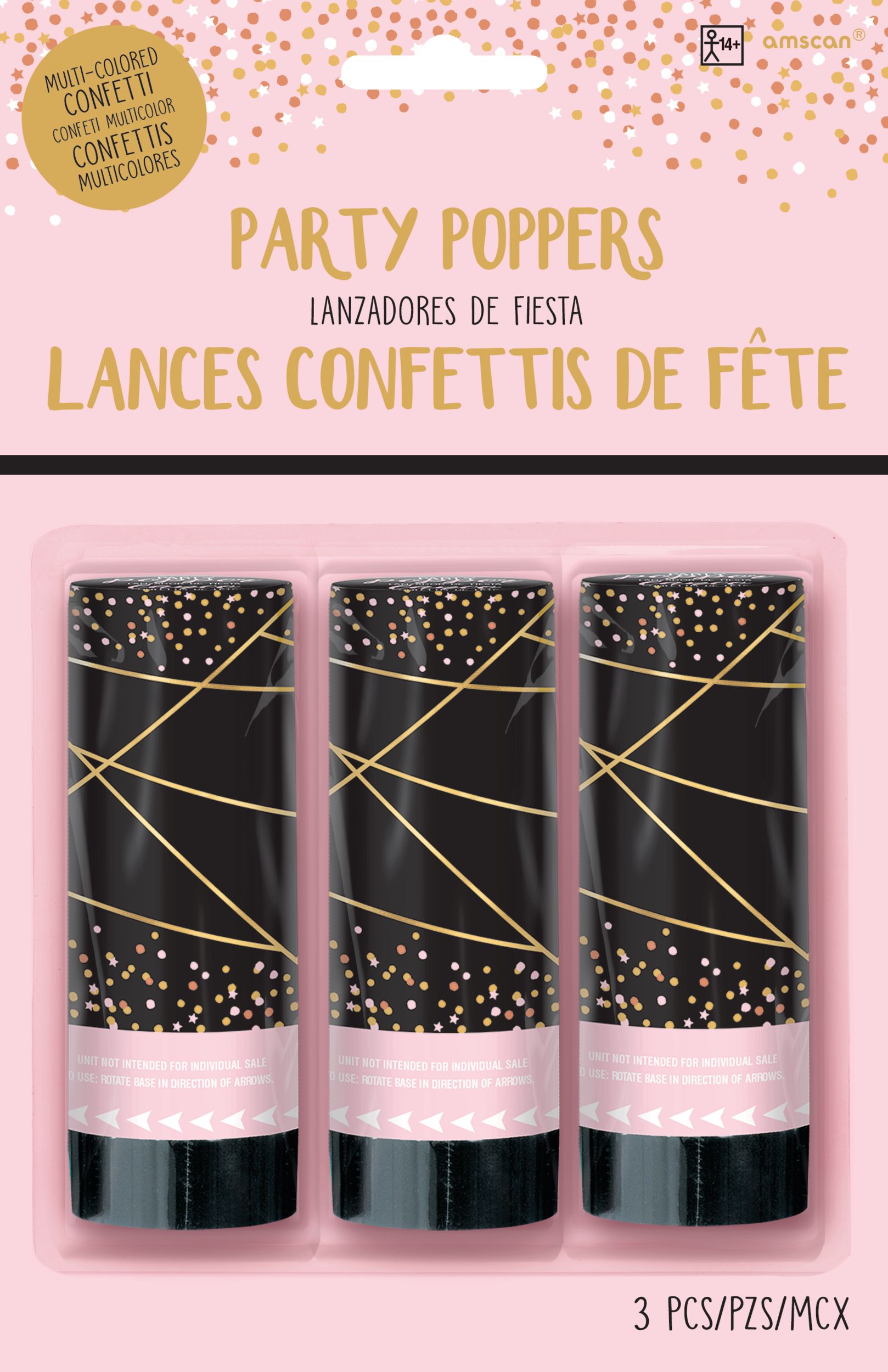 Elegant Sweet 16 Confetti Party Poppers, 3-pk | Party City