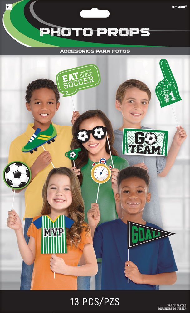 Goal Getter Soccer Photo Booth Prop Kit, 13-pc | Party City