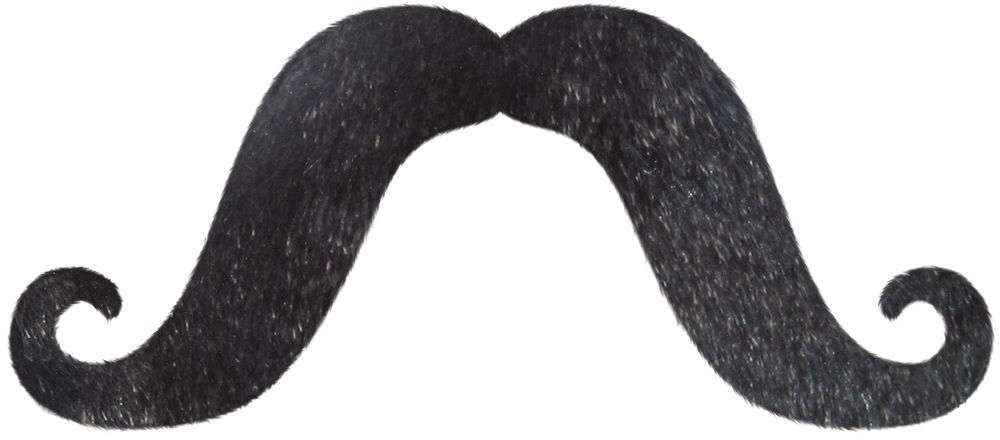 Long Handlebar Fake Moustache, Black, One Size, Wearable Costume ...