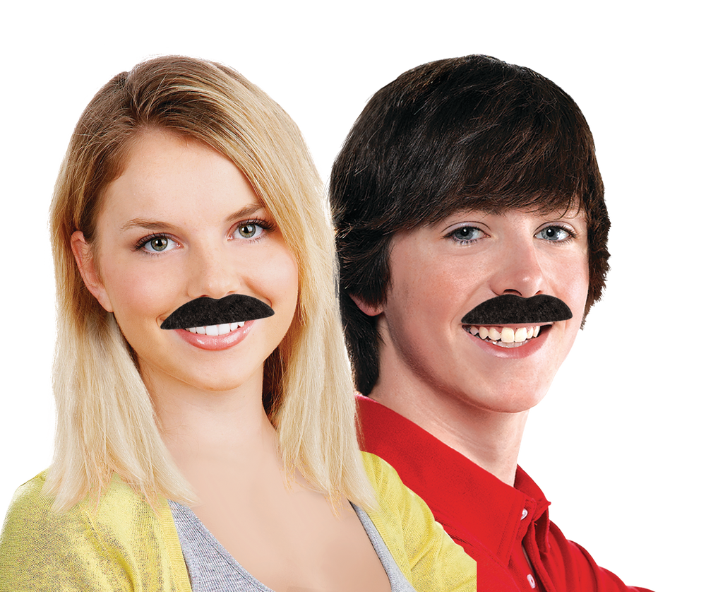 Black 70s Moustaches, 10-pk | Party City