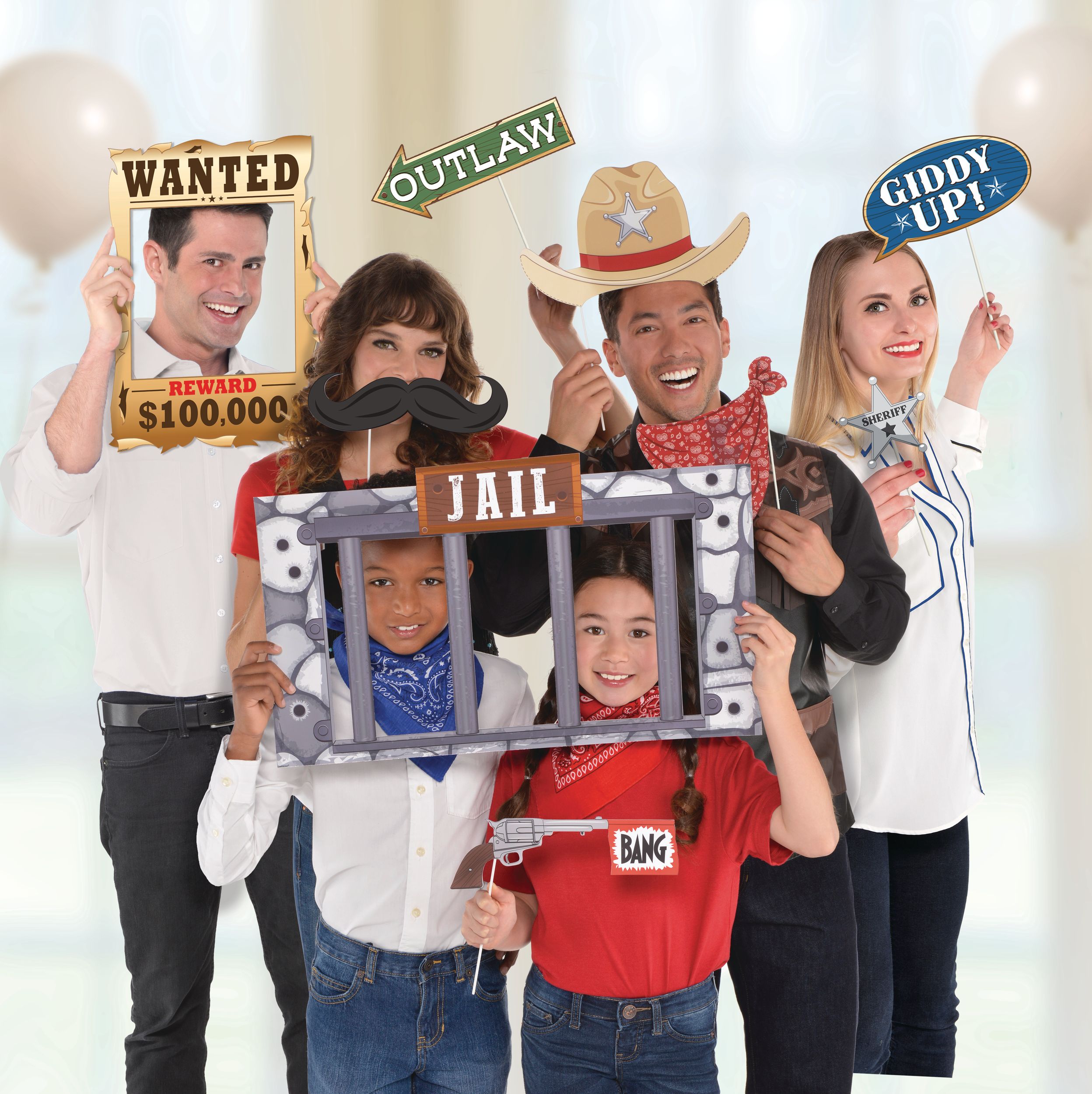 Western "Wanted" Photo Booth Sign Props, Brown, 17-in, 12-pk, for ...