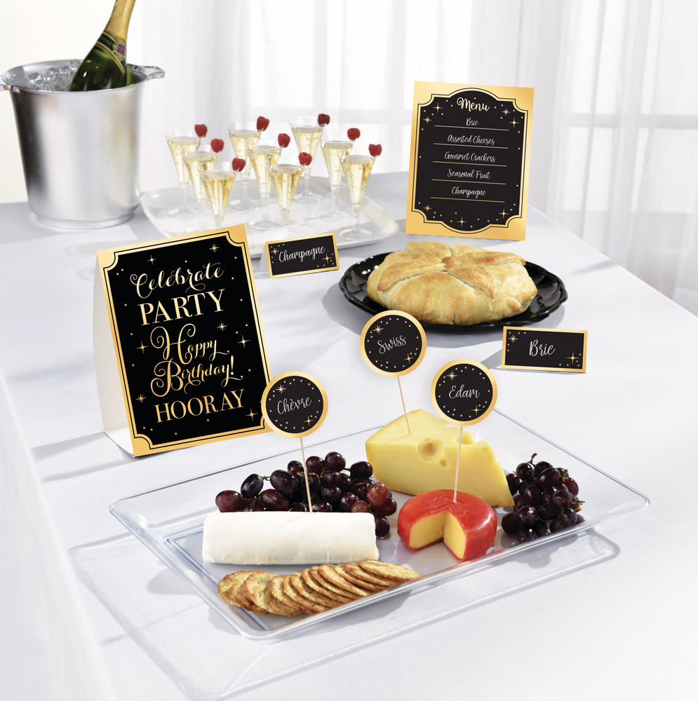 Metallic Gold Birthday Buffet Decorating Kit, 12-pc | Party City