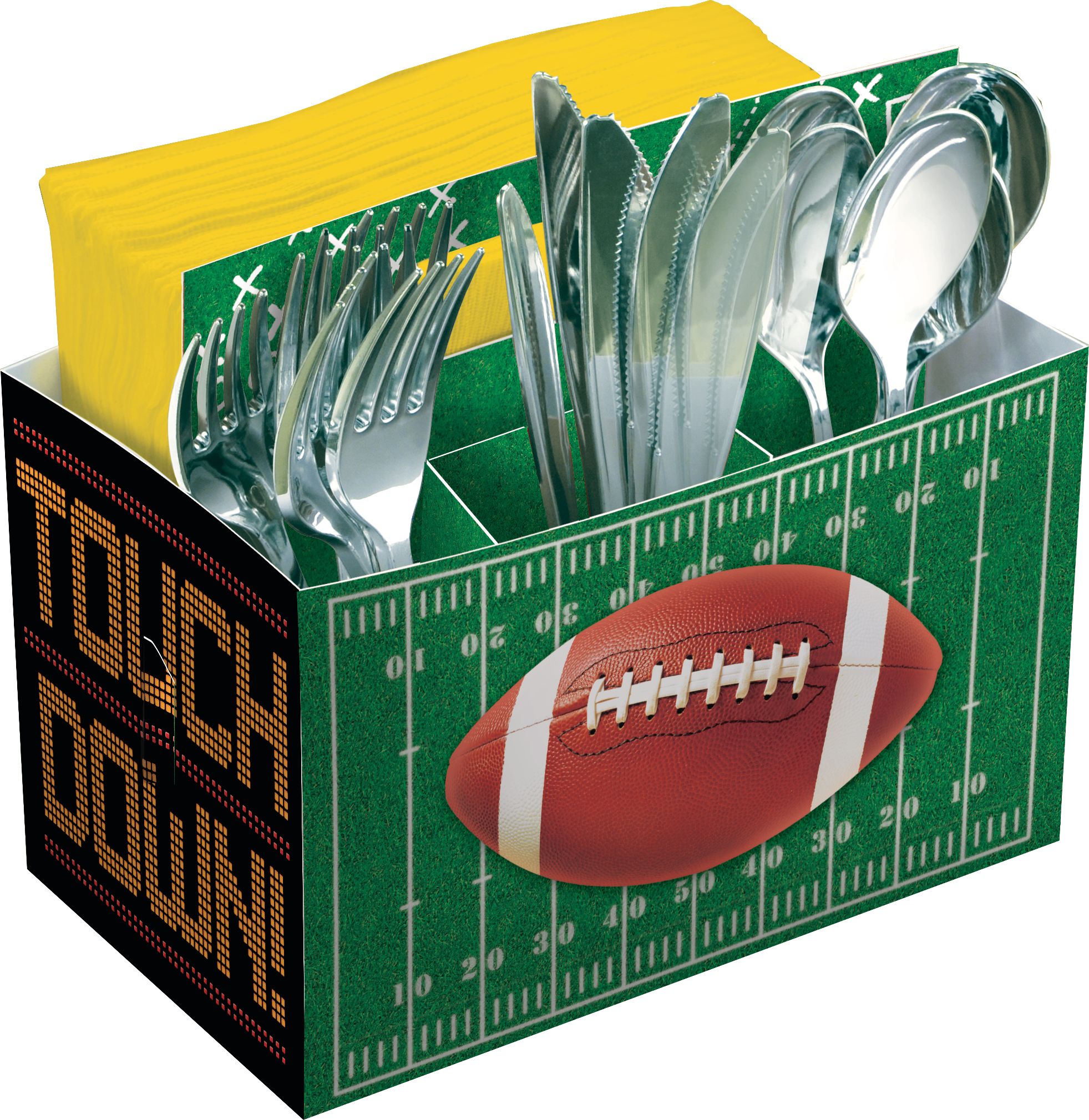 Football Field Paper Utensil Caddy | Party City