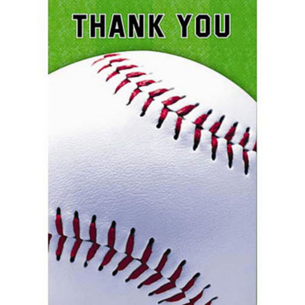 Cartes de remerciement pour amateurs de baseball, paq. 8 | Party City