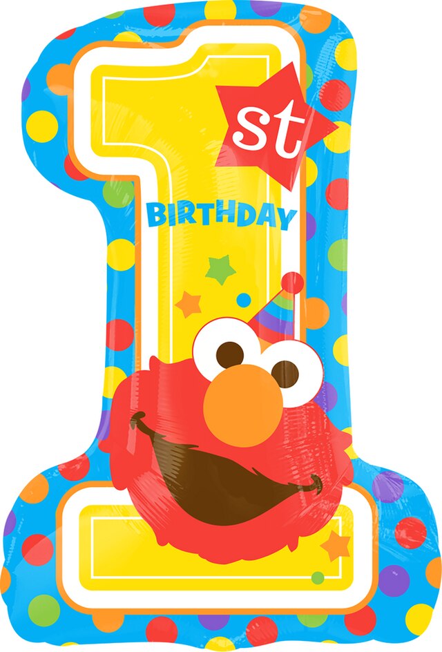Elmo 1st Birthday Foil Balloon, Helium Inflation Included, 28-in ...