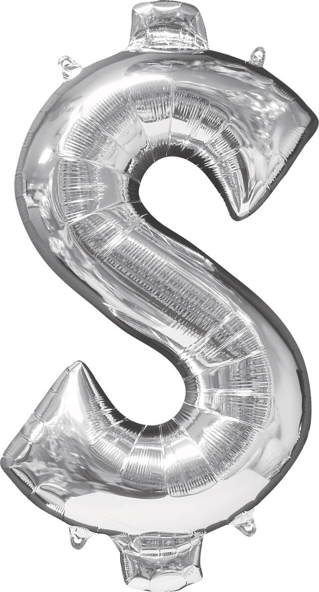 Dollar Sign Satin Foil Balloon, Assorted Colours, 40-in, Helium ...