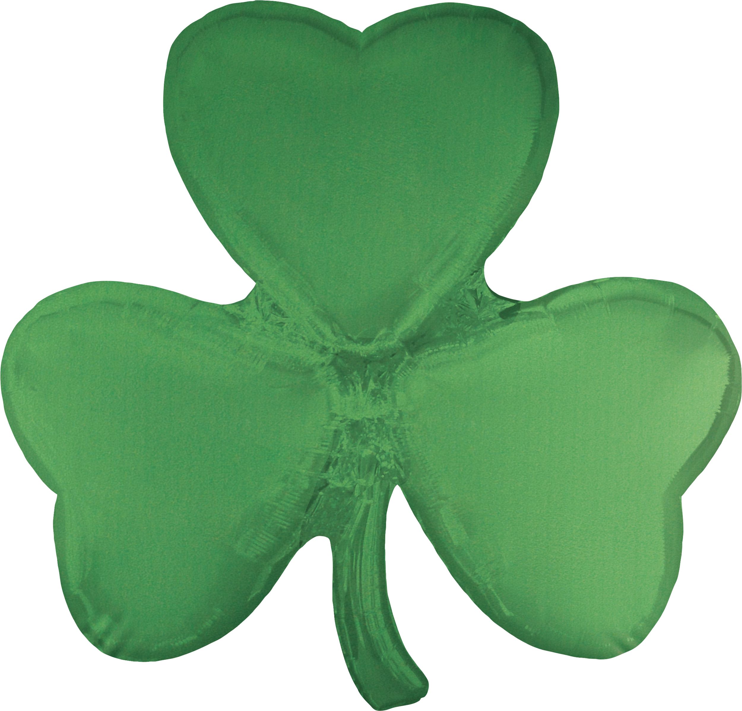 Shamrock Satin Foil Balloon, Green, 29-in, Helium Inflation & Ribbon ...