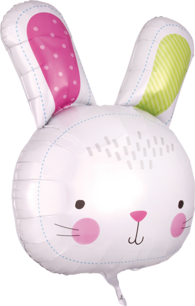 Easter Bunny Head Foil Balloon, Helium Inflation Included, 28-in ...