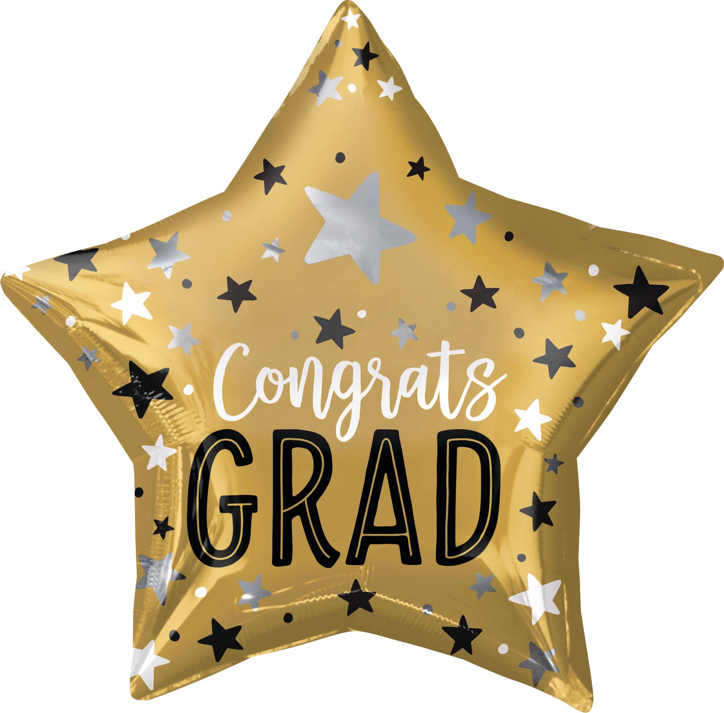 Ballon En Aluminium Satiné étoile 3d Congrats Grad Or 28 Po