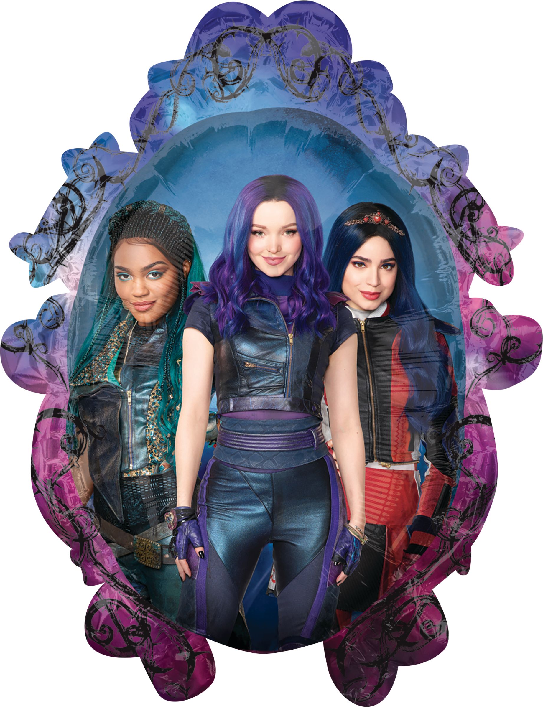 Disney Descendants Mal/Evie/Uma Satin Foil Balloon, Blue/Purple, 31-in ...