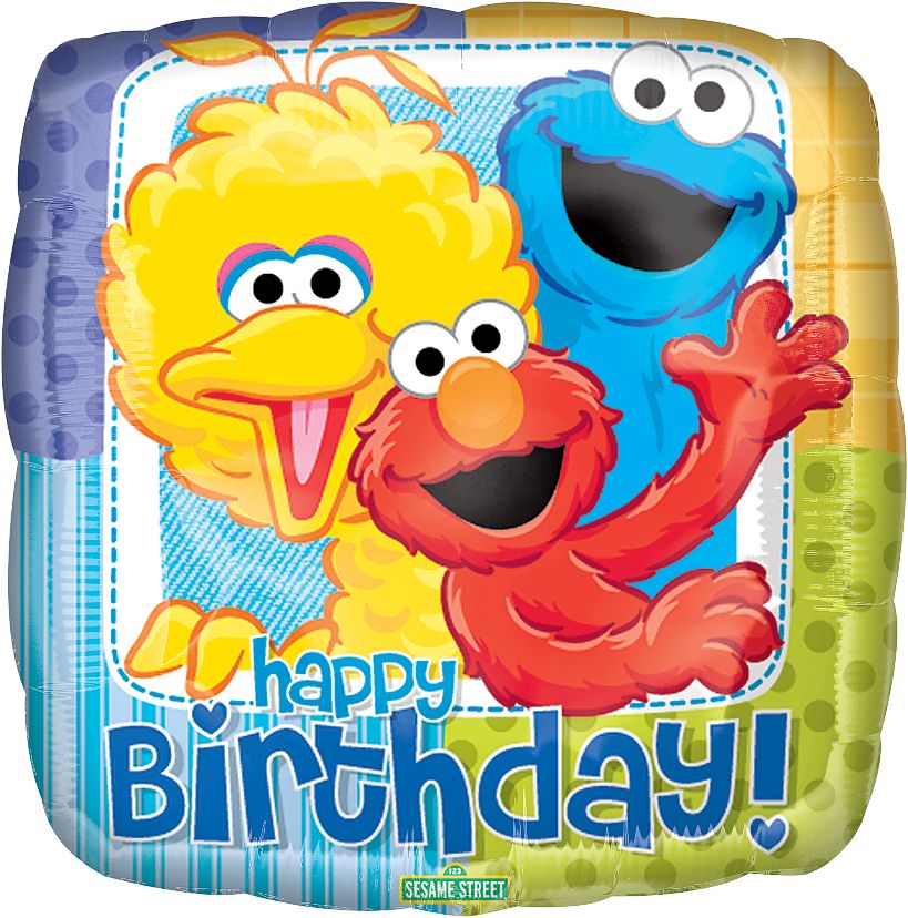 Happy Birthday Sesame Street Foil Balloon, Helium Inflation Included ...